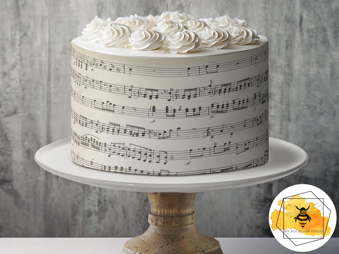 Antique Music Edible Pattern Sheet Hand-written Parchment Style Wafer ...