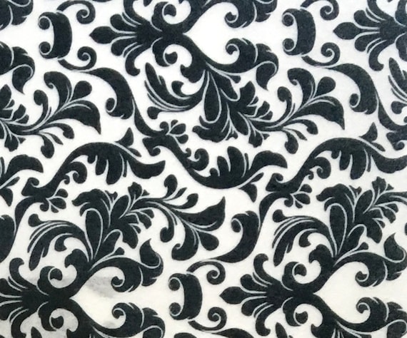Food And Fermenting Black And White Damask Print Wafer Paper Or Frosting