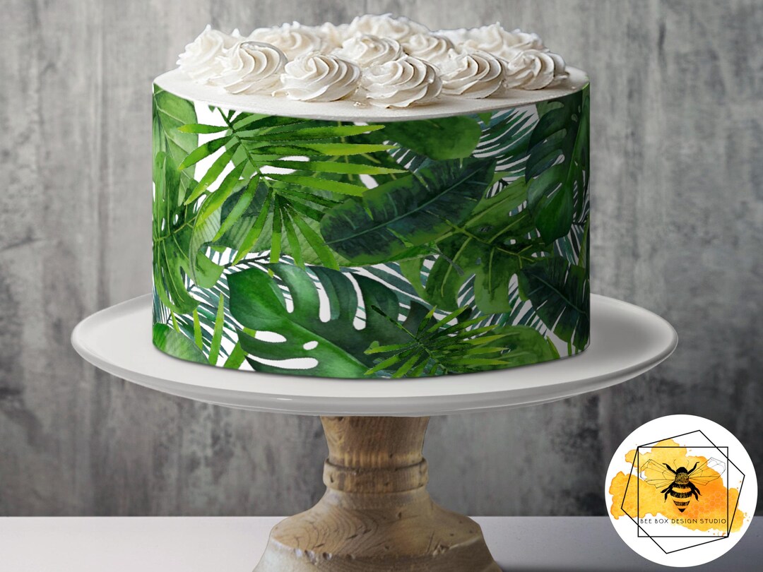 Tropical Leaves Edible Monstera Fern Palm Pattern Sheet Wafer Paper or ...