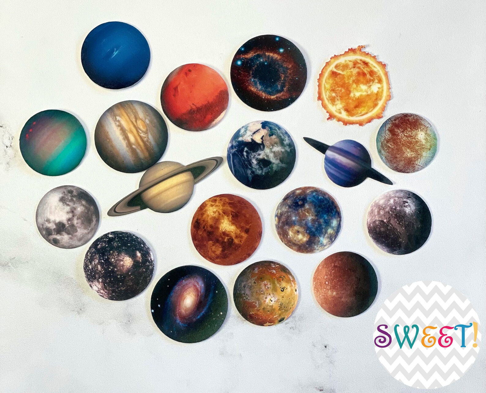 Edible Solar System Planet Cupcake Toppers - Etsy