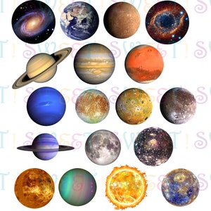 Edible Solar System Planet Cupcake Toppers | Etsy