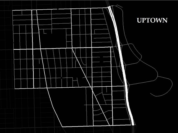 Uptown Chicago Minimalist Map - Etsy