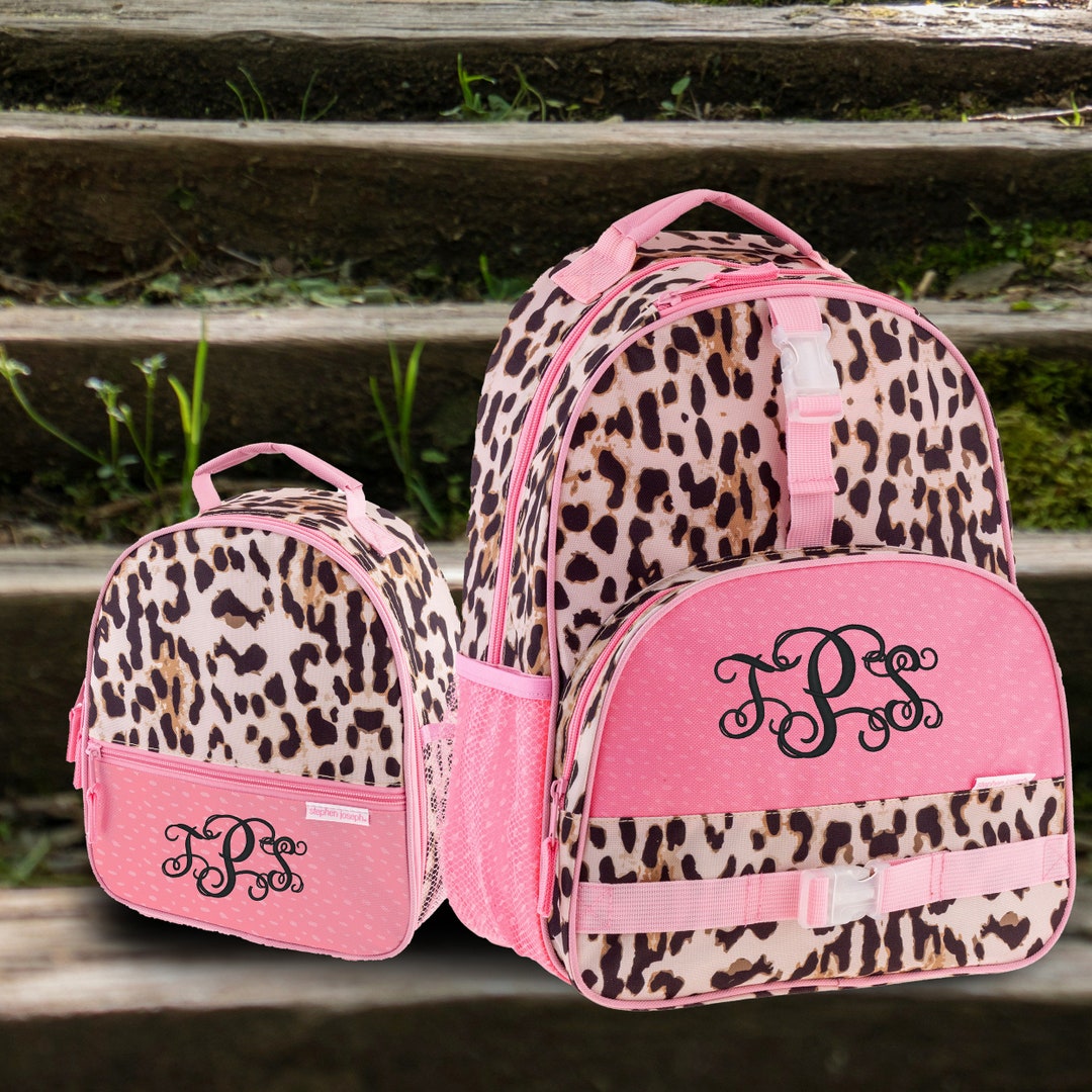 Leopard Themed Personalized Kids Backpack, Custom Lunchbox, Boys ...