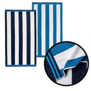 Oversized Cabana Striped Personalized Beach Towels Embroidered Pool ...