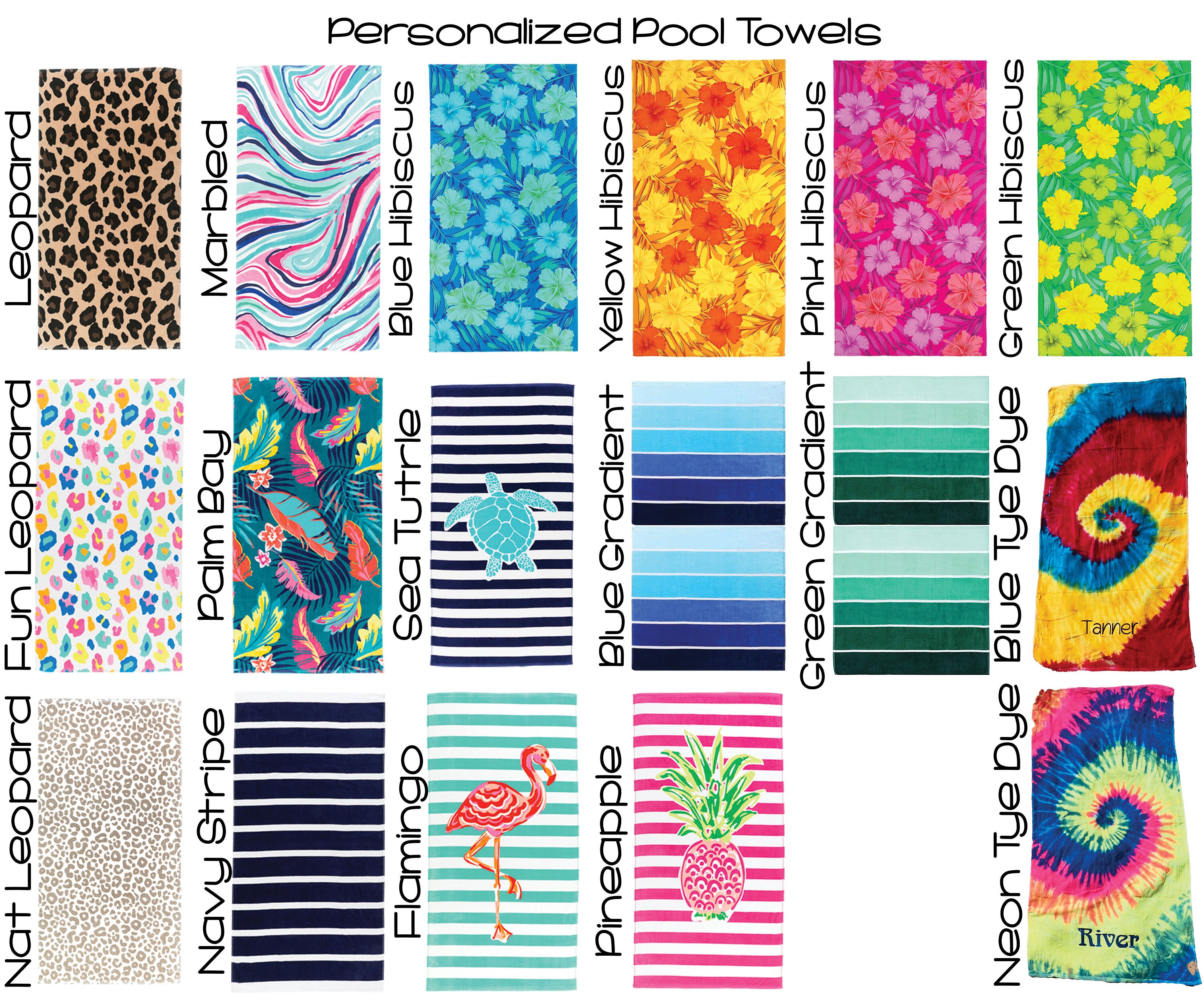 Personalized Beach Towels Embroidered Pool Towels Kids Beach | Etsy