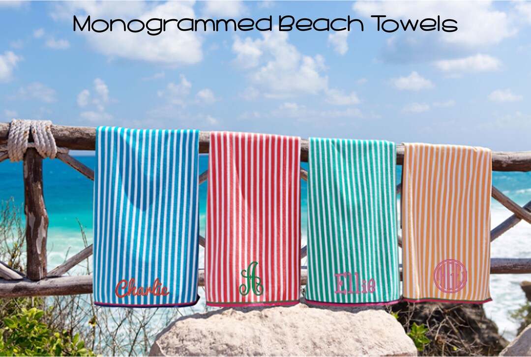 Personalized Beach Towels Embroidered Pool Towels Group Trip Beach ...