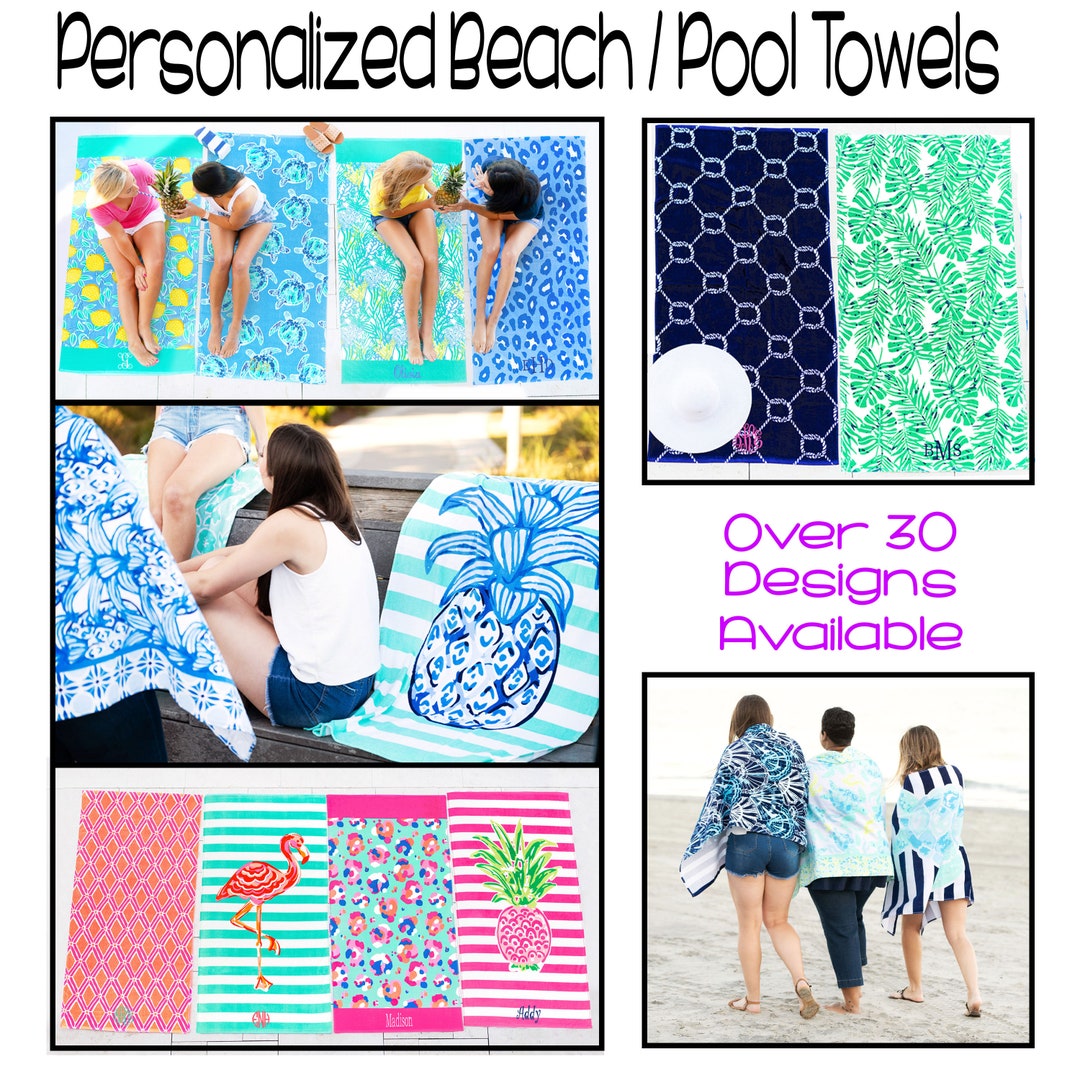 Personalized Beach Towels Embroidered Pool Towels Kids Beach Towels ...