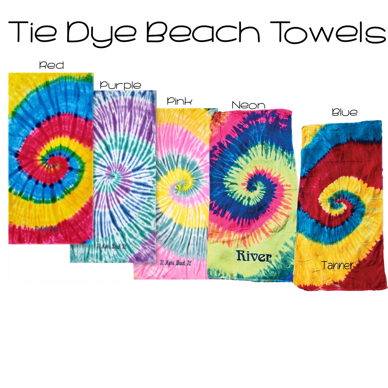 Personalized Beach Towels Embroidered Pool Towels Kids Beach - Etsy