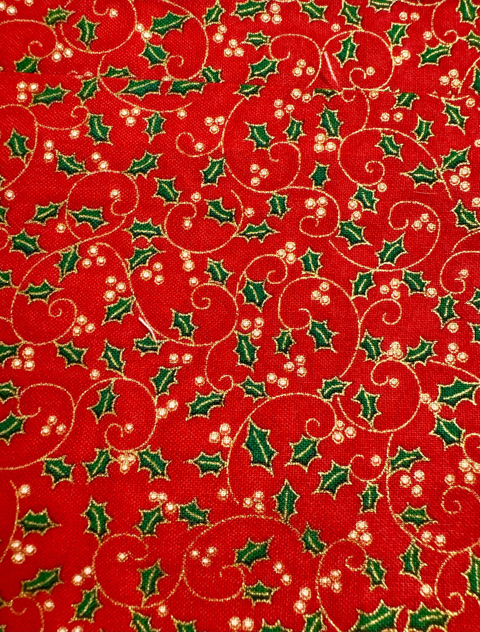 Holly Scroll Christmas Fabric Makower UK 100% Cotton Yardage - Etsy