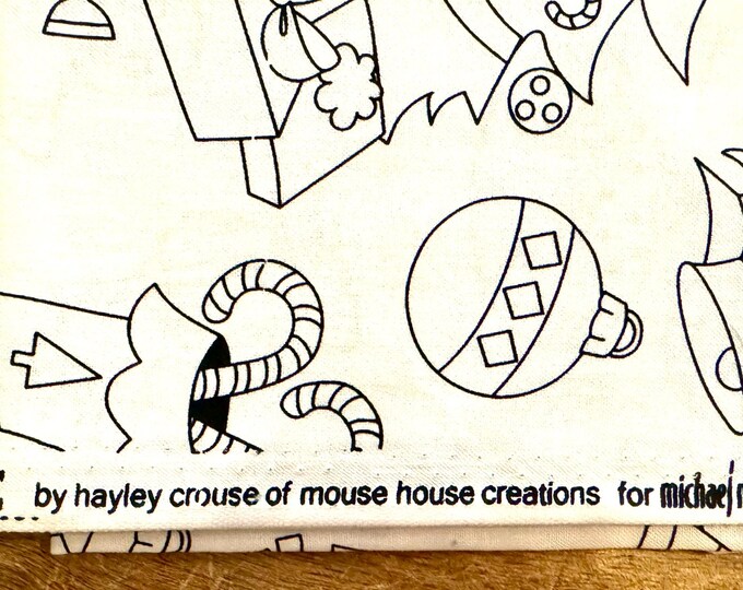 Color Me Christmas Fabric~ Hayley Crouse Mouse House Michael Miller ...