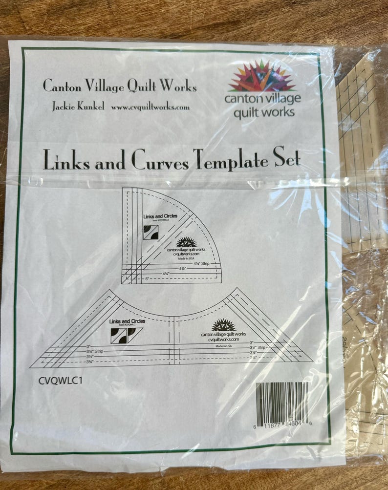 Links and Curves Template Set by Canton Village Quilt Works Acrylic Set ...