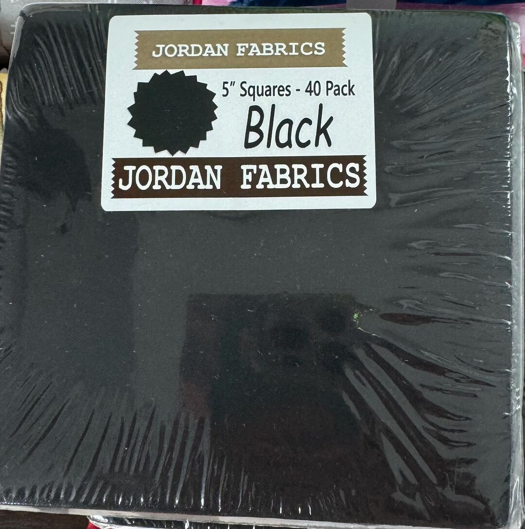 Jordan Fabrics Solids Pre-cut 40 Piece 5" Charm Squares - Black - Etsy