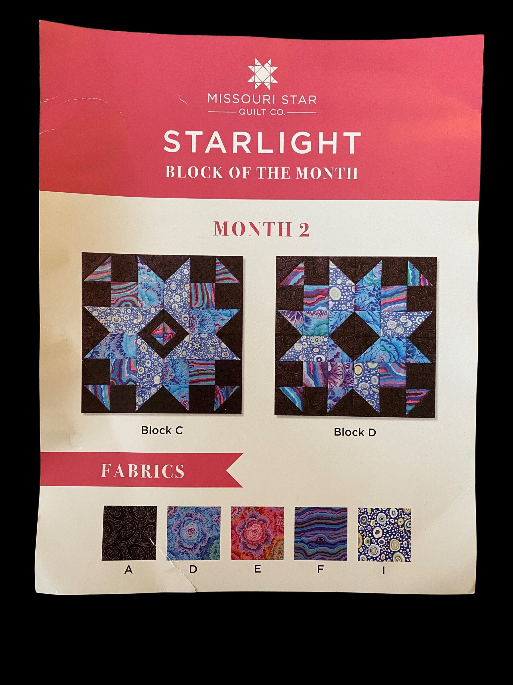 Starlight Block of the Month #2 - Missouri Star Quilt Co. - Kaffe Fassett - Etsy
