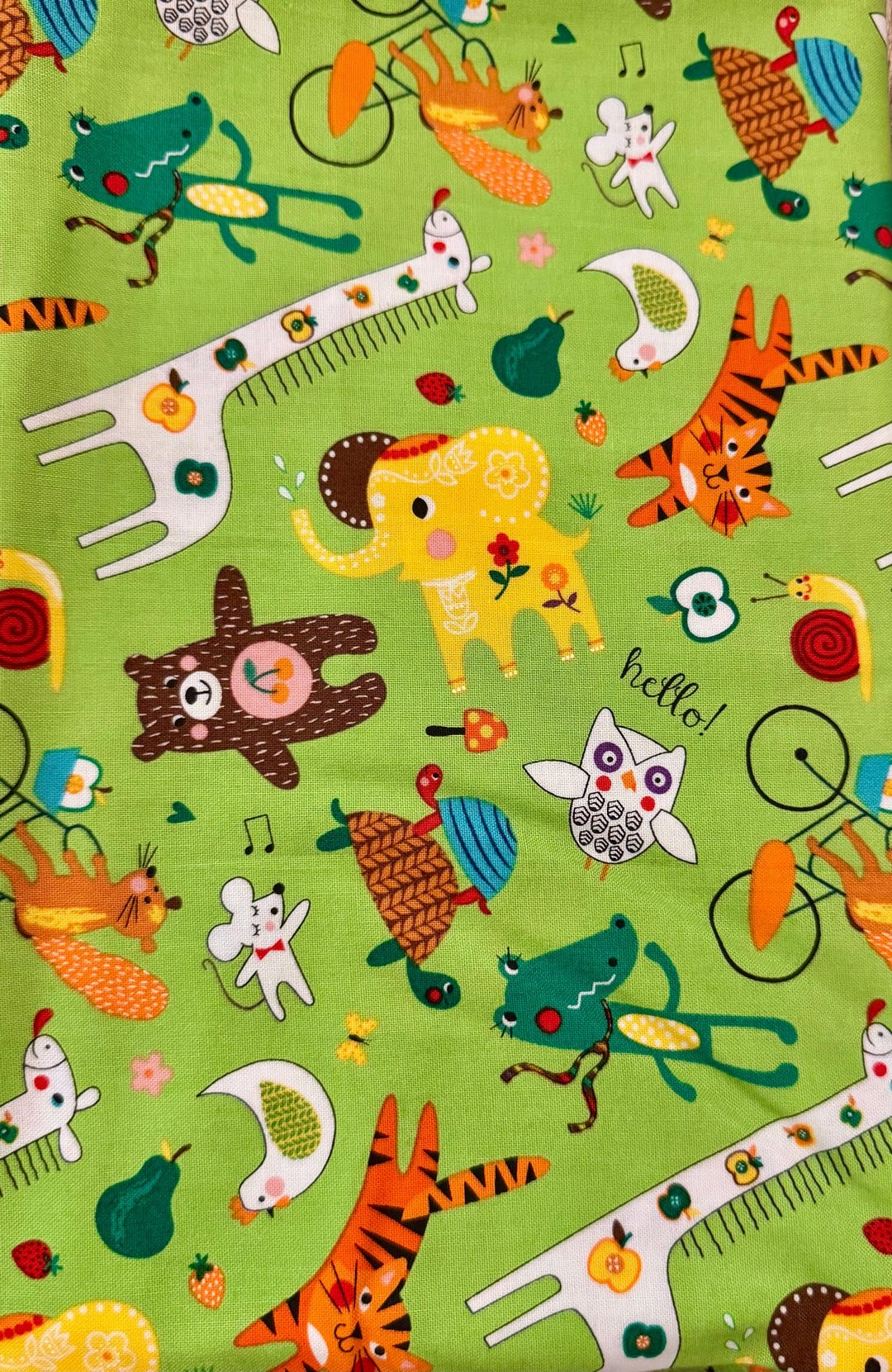 Moda Fabrics Hello Friend Happy Fiend – Green by Abi Hall -fabric - Etsy