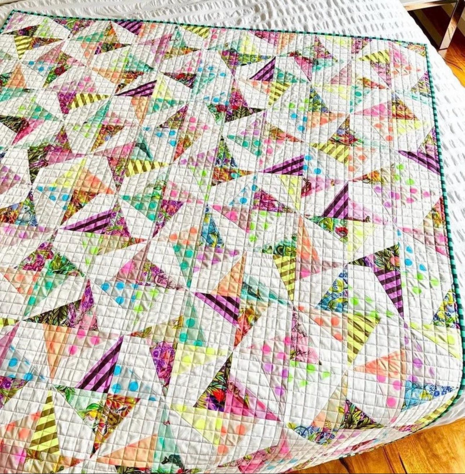 Tula Pink Confetti Quilt Kit Using Tula True Colors Neon Fabrics and ...