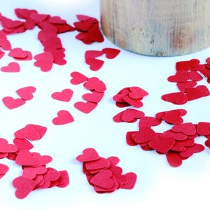 Red Paper Hearts Confetti Wedding Heart Confetti Love - Etsy