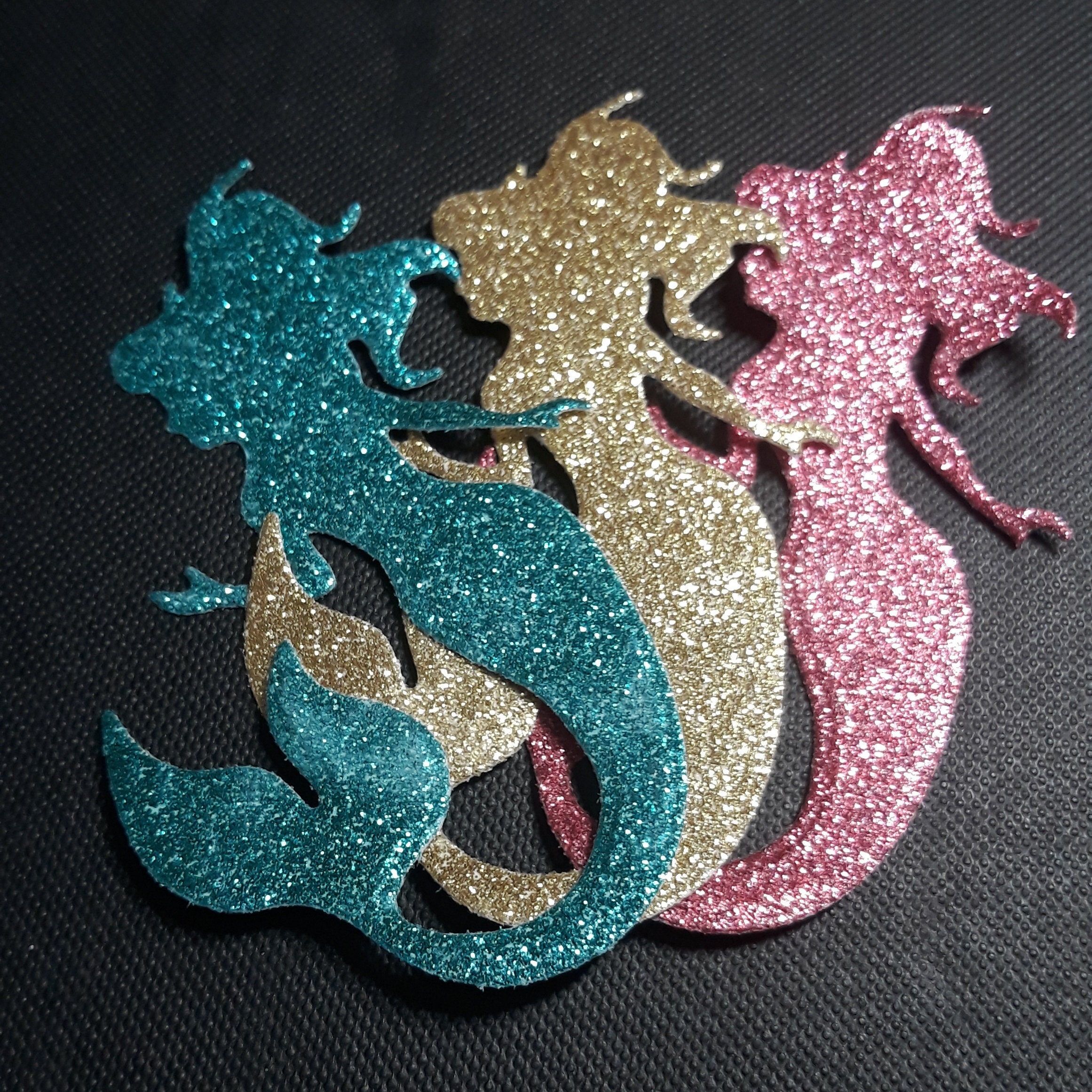 Mermaid Die Cuts Glitter Gold Mermaid Cut Out Under the Sea - Etsy