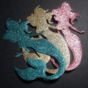 Mermaid Die Cuts Glitter Gold Mermaid Cut Out Under the Sea - Etsy