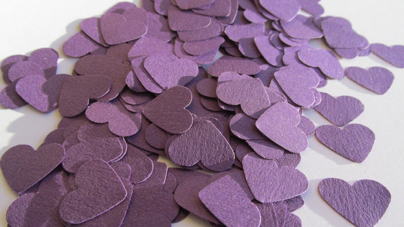 Shimmer Purple Hearts Confetti Paper Heart Confetti Violet | Etsy