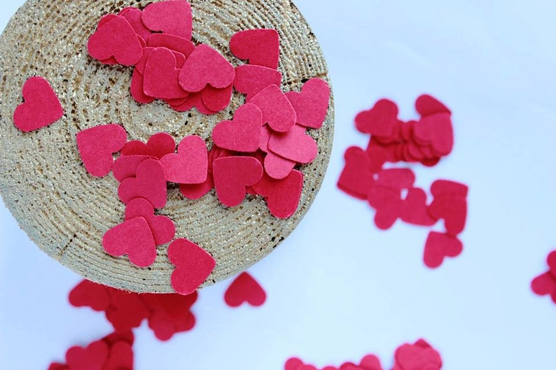 Red Paper Hearts Confetti Wedding Heart Confetti Love - Etsy
