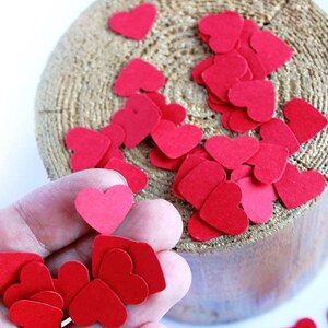 Red Paper Hearts Confetti Wedding Heart Confetti Love - Etsy