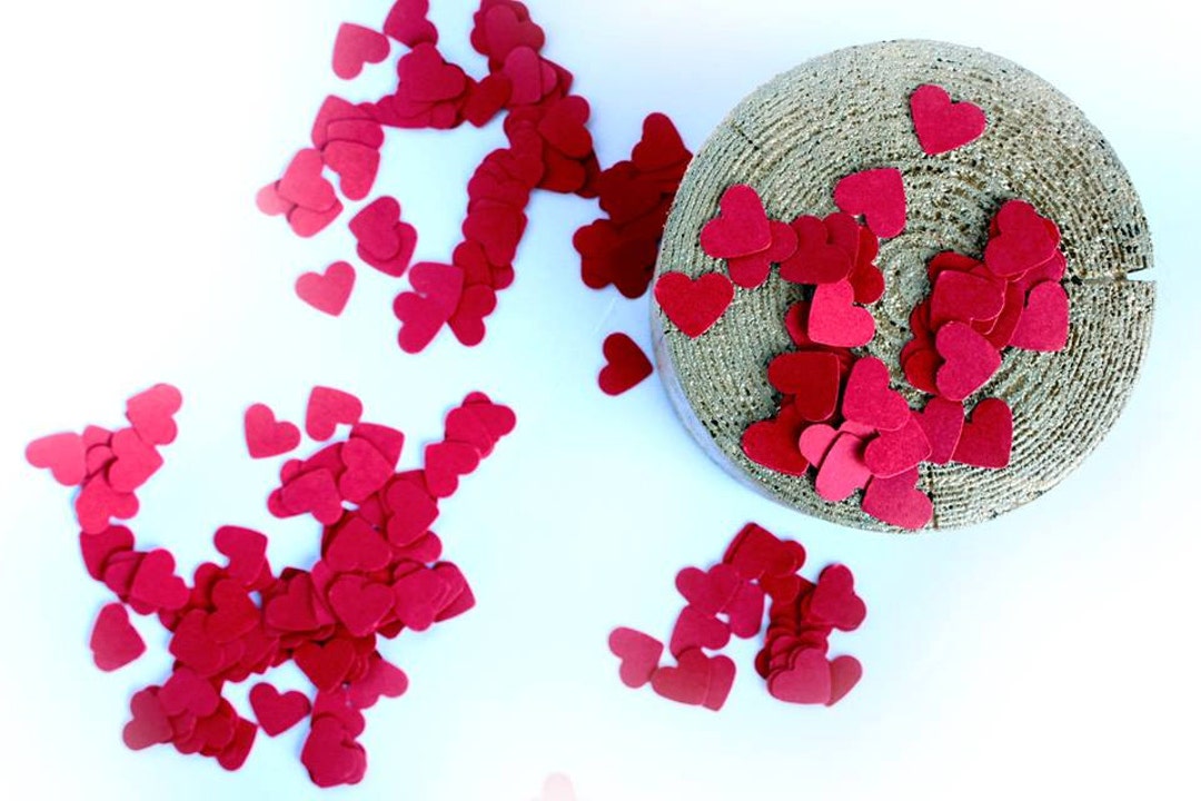 Red Paper Hearts Confetti Wedding Heart Confetti Love - Etsy