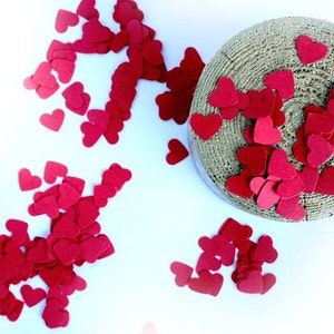 Red Paper Hearts Confetti Wedding Heart Confetti Love - Etsy