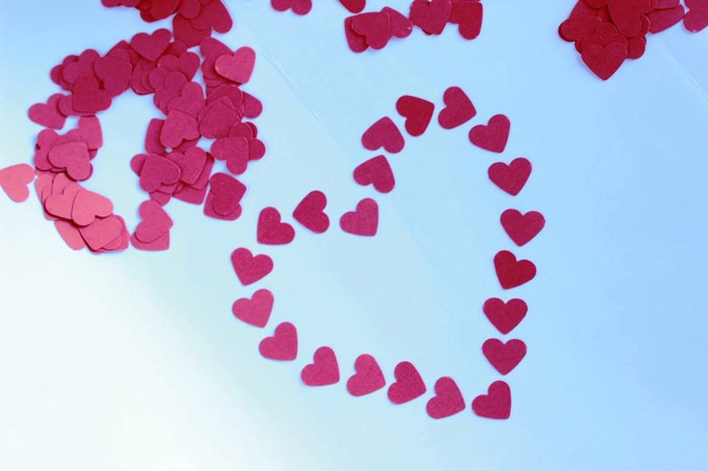 Red Paper Hearts Confetti Wedding Heart Confetti Love - Etsy