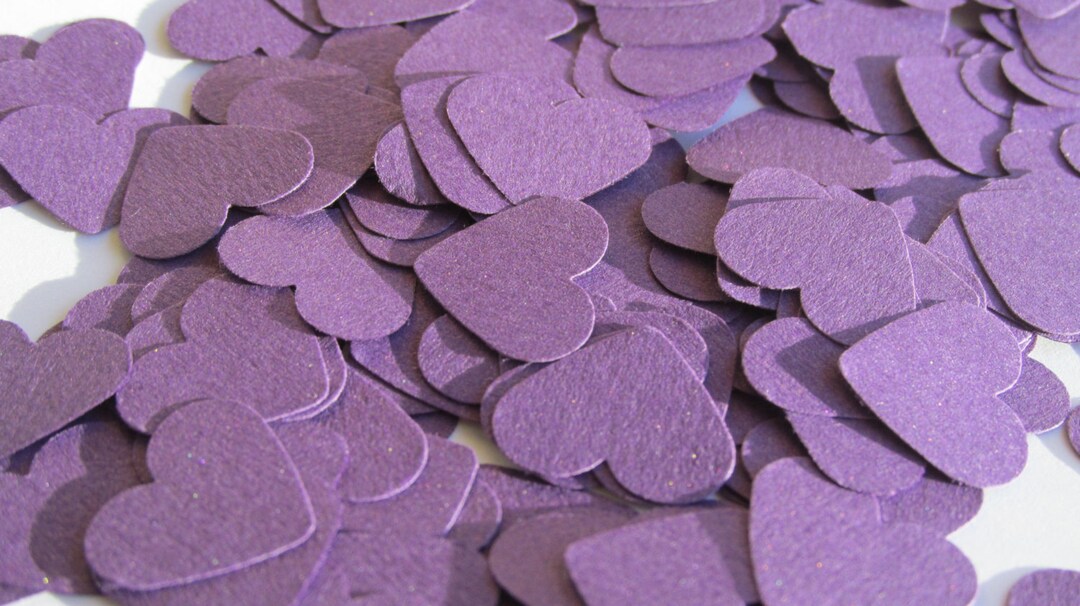 Shimmer Purple Hearts Confetti Paper Heart Confetti Violet - Etsy