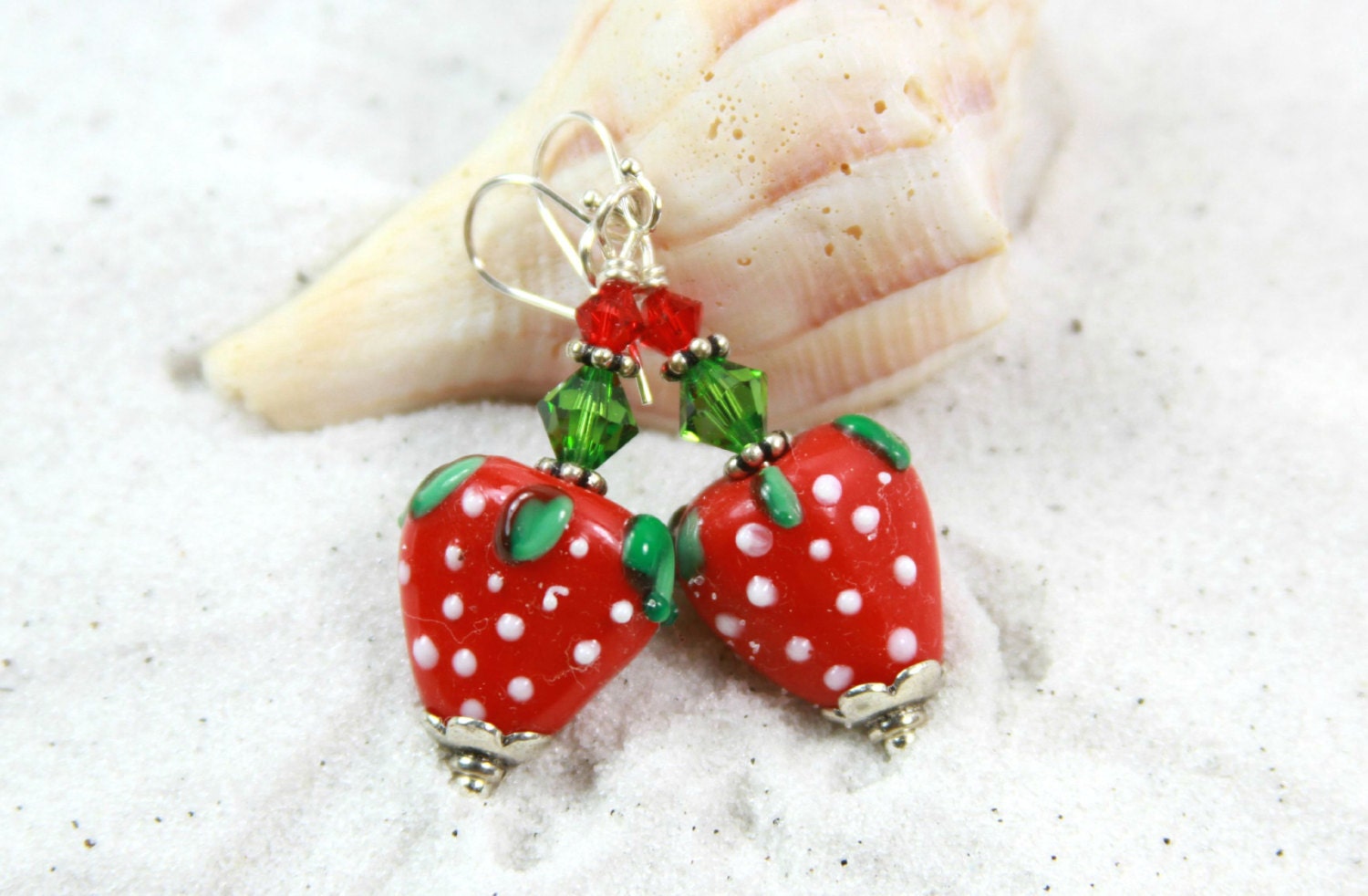 STRAWBERRY Beaded Earrings, Strawberry Earrings, Beaded Strawberry ...
