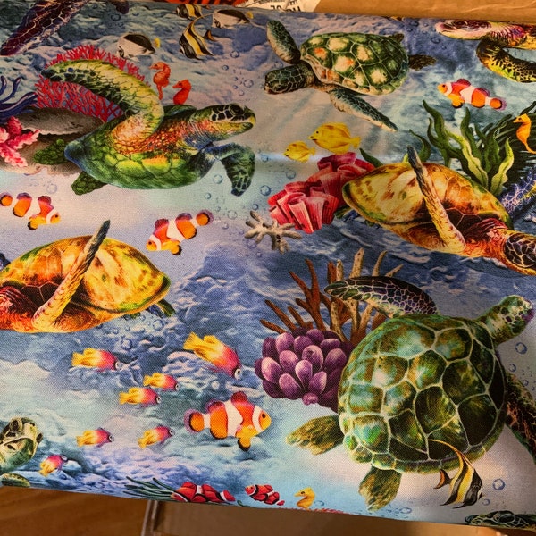 Sea Turtle Fabric - Etsy