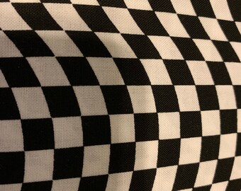 Racing Check Fabric Black and White Checkered Flag by the - Etsy