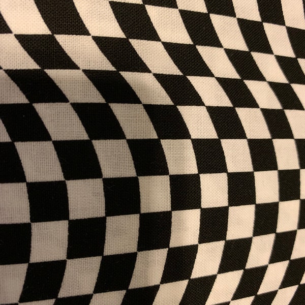 Black and White Checked Fabric - Etsy
