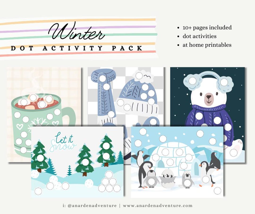 WINTER Dot Activity Pack • Christmas Crafts • Dot Marker Activities ...