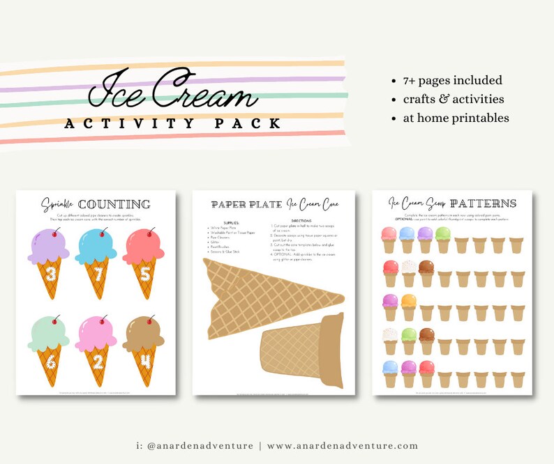 Ice Cream Activity Pack Summer Treats Activities Ice Cream - Etsy