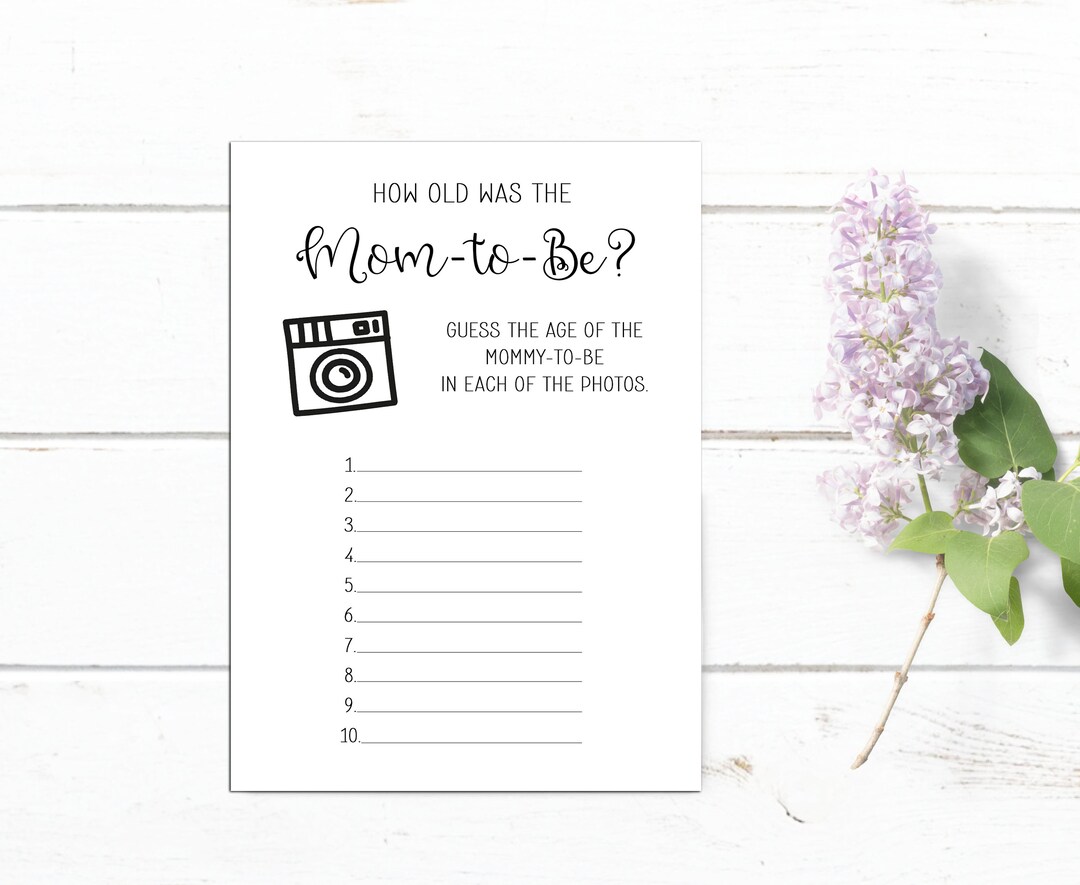Mom-to-be Age Guessing Game: Printable Baby Shower Game (PDF & JPG) - Etsy