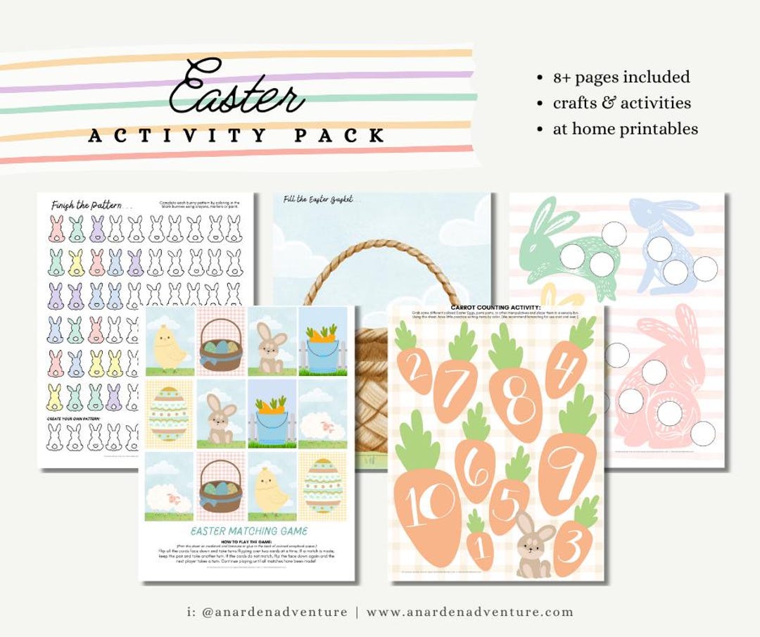 Easter Activity Pack: Learning Games & Crafts (digital Download) - Etsy