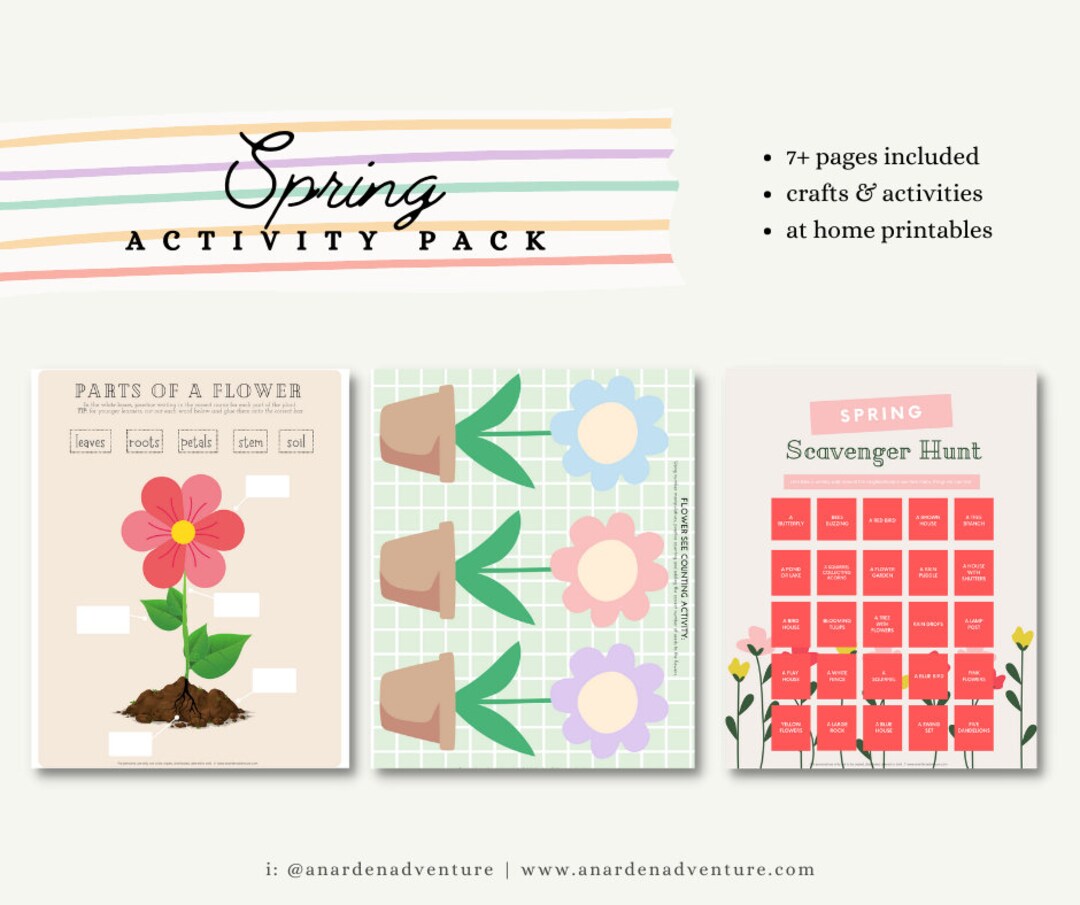 Spring Activity Pack • Spring Flower Learning Set • Spring Printable ...