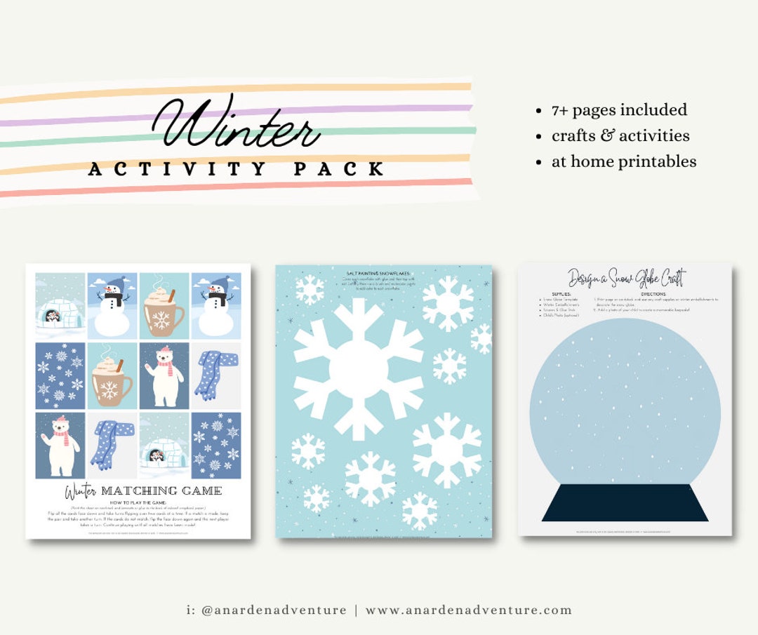 Winter Activity Pack Winter Homeschool Printables Snow Printable ...