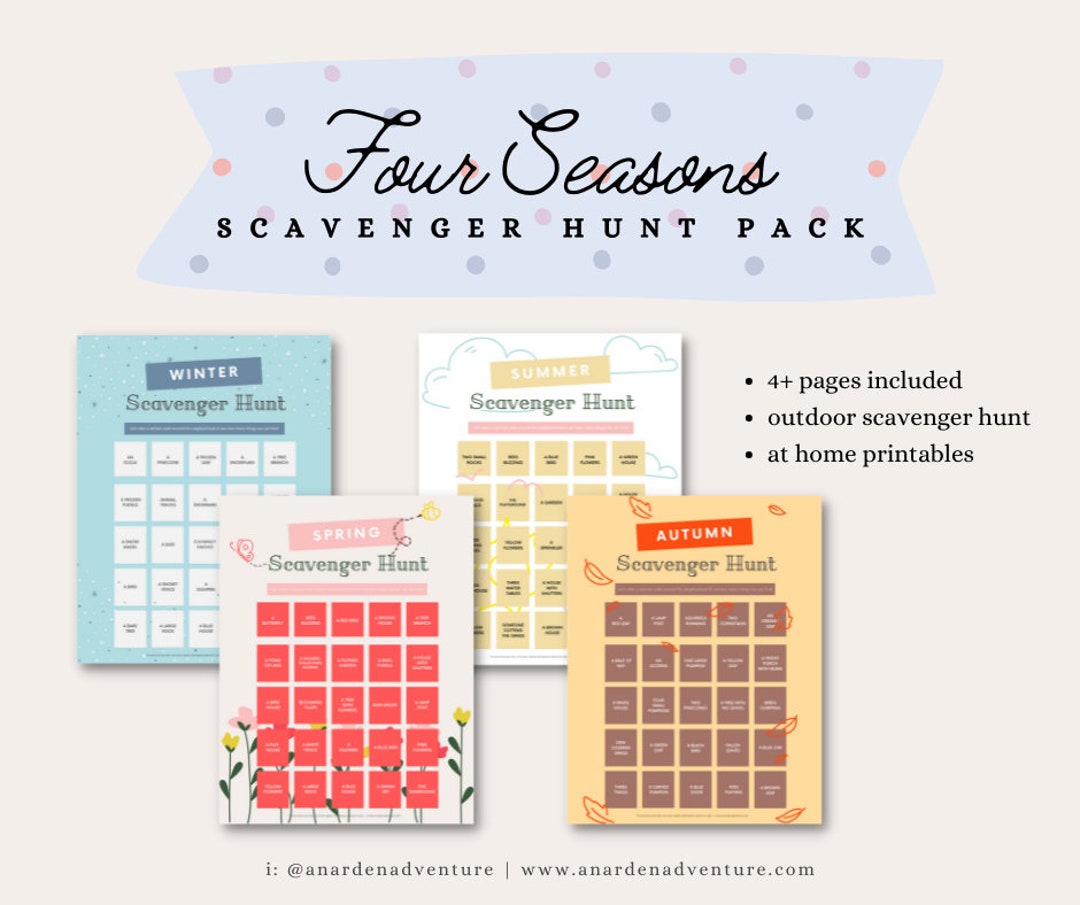 Four Seasons Scavenger Hunt Printable Pack (digital Download) - Etsy