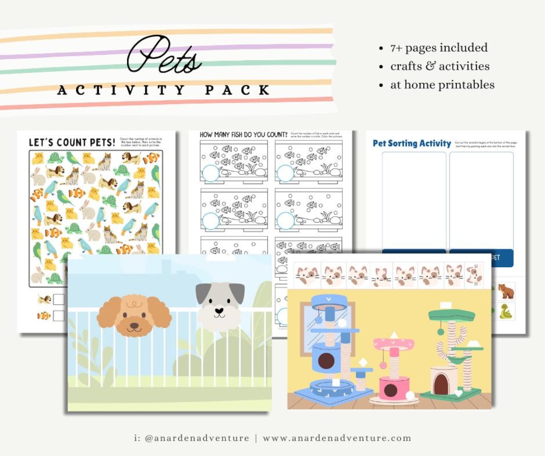 Pets Activity Pack • Dog and Cat Activities • Pet Animals Printables ...