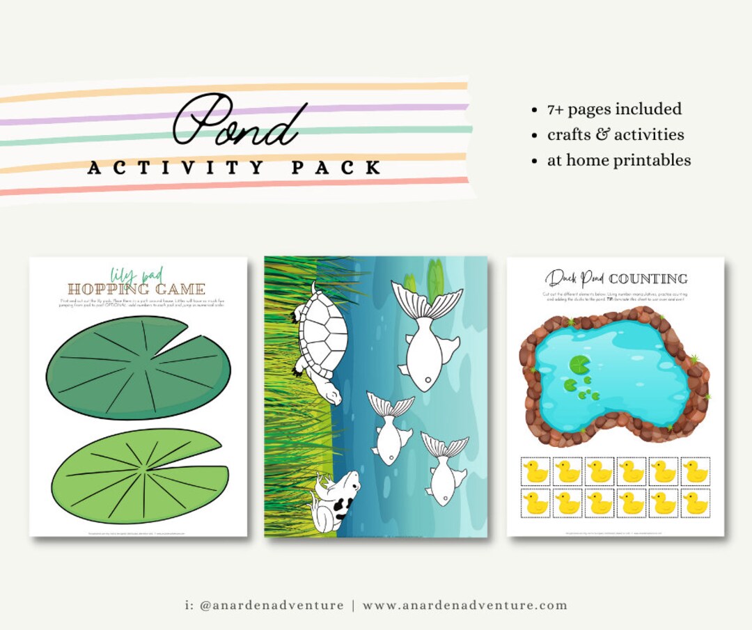Pond Activity Pack Pond Nature Learning Set Nature Outdoor Printable ...
