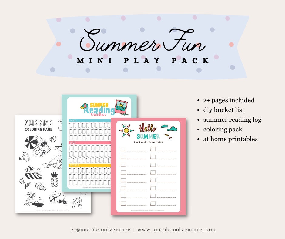 Summer Fun Mini Pack • Summer Bucket List • Summer Reading Log • Summer ...