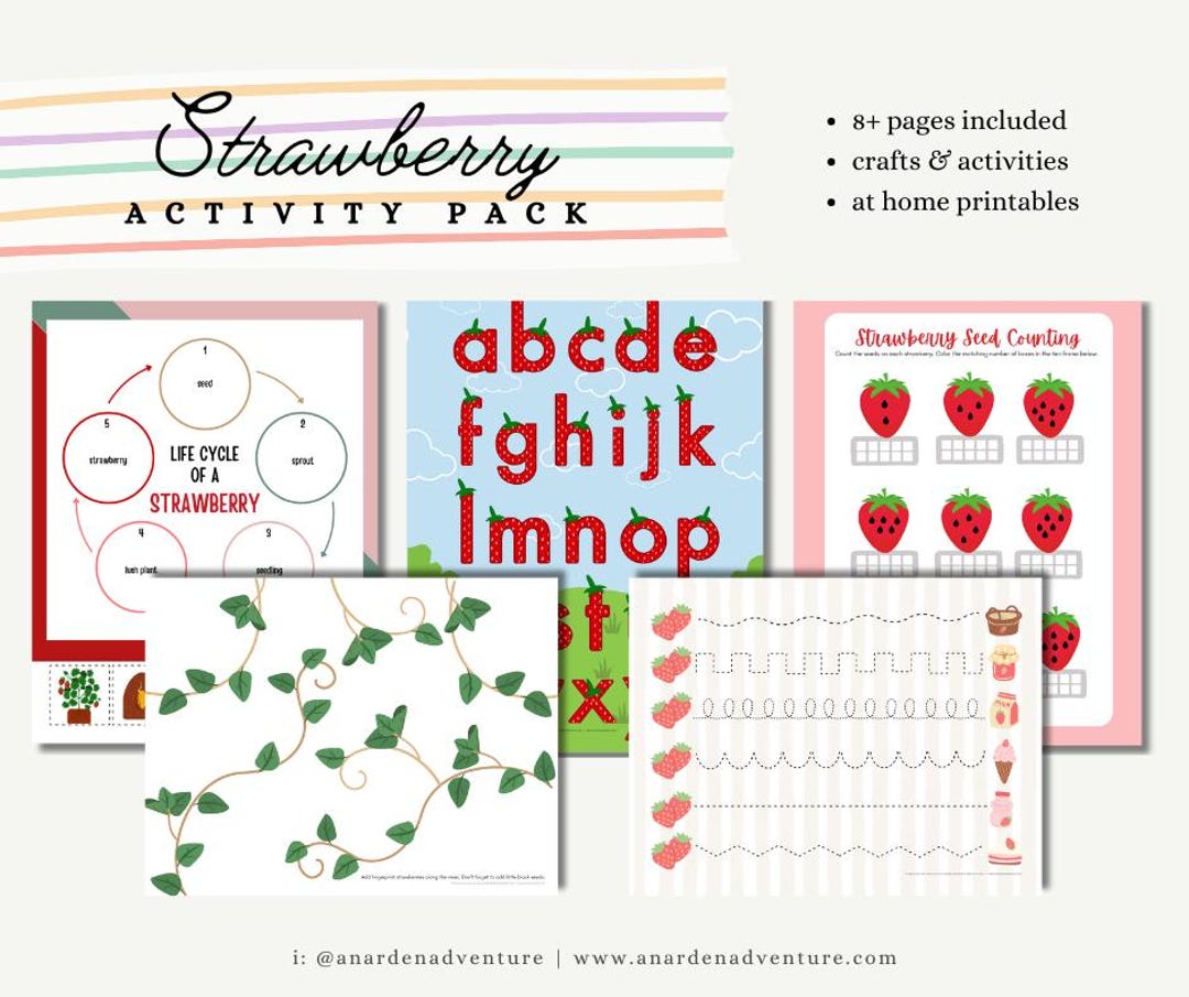 Strawberry Activity Pack • Strawberry Learning Set • Summer Berries ...