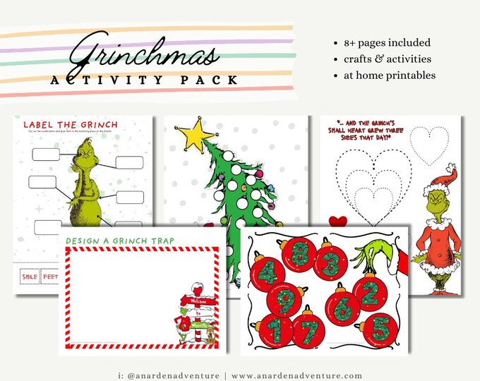 Grinchmas Activity Pack • Homeschool Printable Crafts (digital Download ...