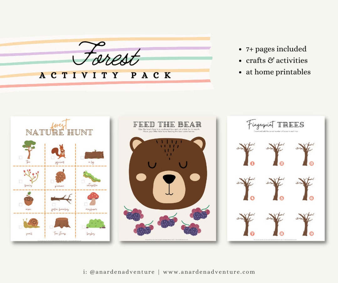 Forest Activity Pack • Forest Learning Set • Printable Activity Pack ...