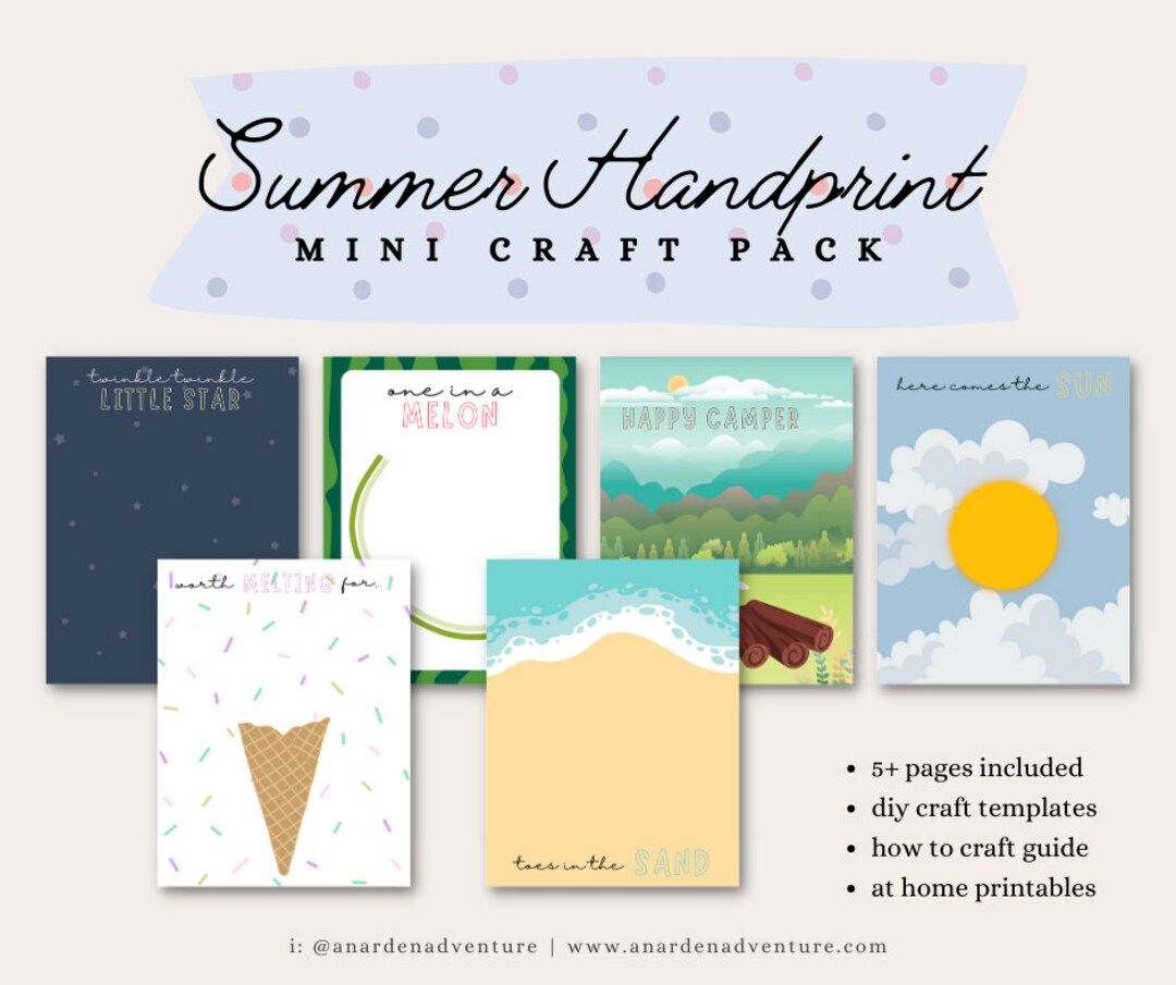 Summer Handprint Craft Pack • Summer Crafts • Handprint Crafts for Kids ...