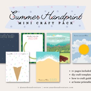 Summer Handprint Craft Pack: Kids Activities (digital Download) - Etsy