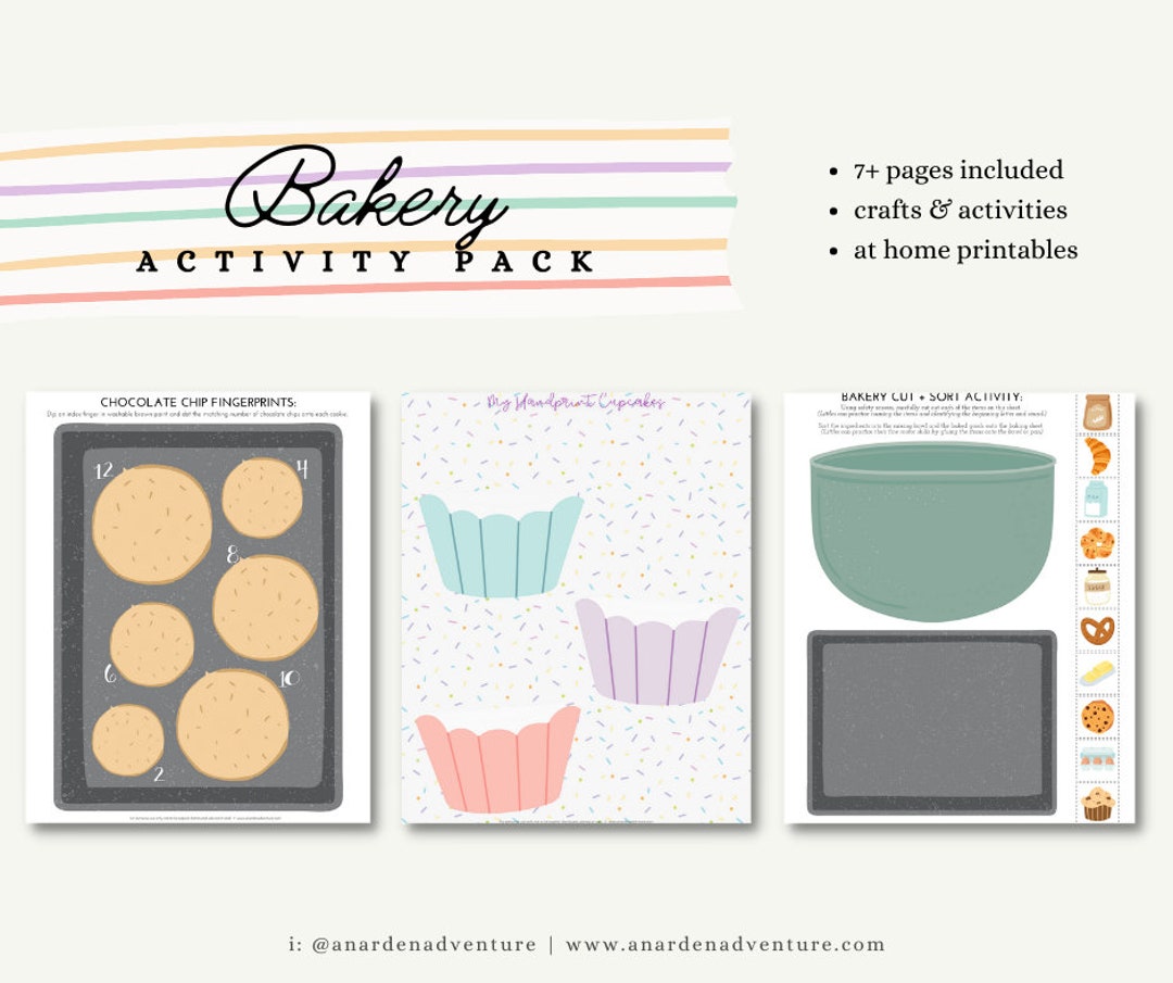Bakery Activity Pack Cupcake, Donut Cake Activities Baking Printables ...
