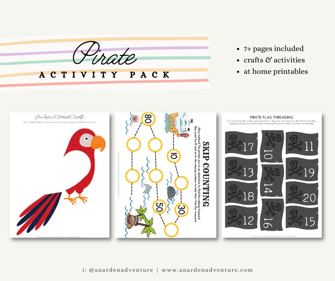 Pirate Activity Pack Pirate Crafts Activities Treasure Hunt Printables ...